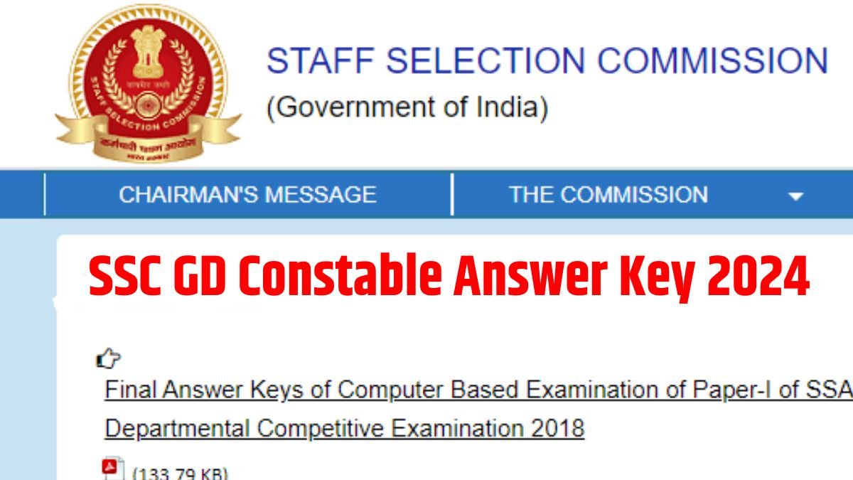 SSC GD Constable Answer Key 2024 Released on ssc.gov.nic Know Exam Result,How TO Check SSC GD ...