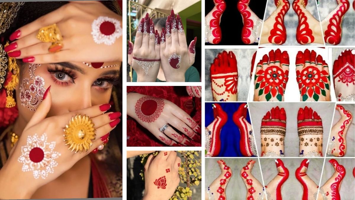 Hariyali teej special Bengali Alta design For Bridal Hands & Feet look ...