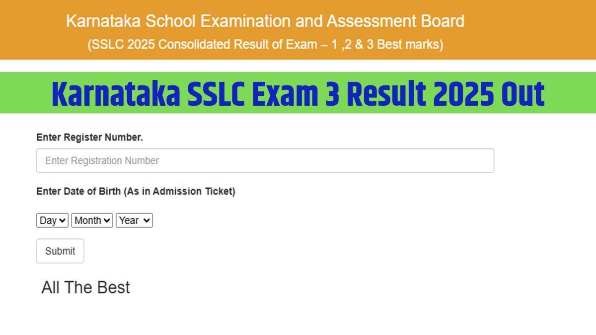 Karnataka SSLC Exam 3 Result out candidate check result direct link at ...