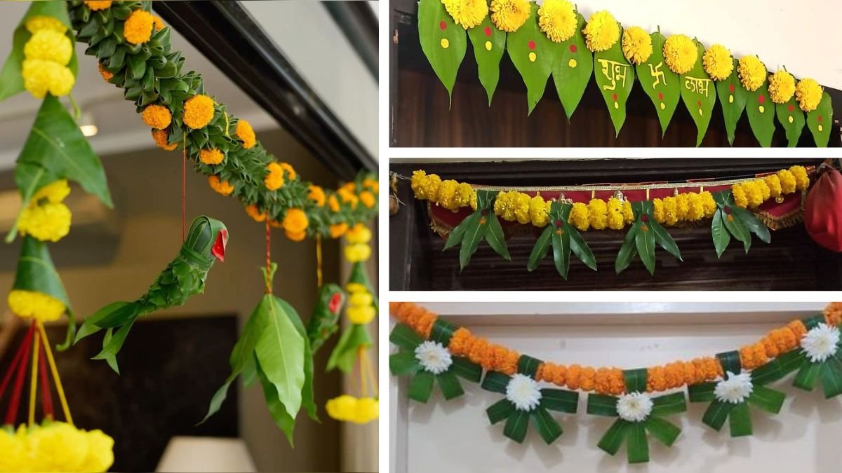 Mango leaf flower toran Bandhanwar for Navratri and Diwali 2025 ...